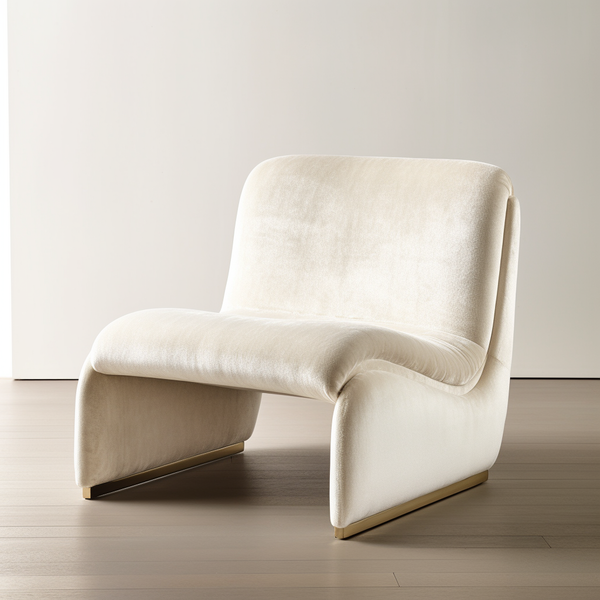 Kyoto Ivory Velvet Arm Chair – Nader.ae